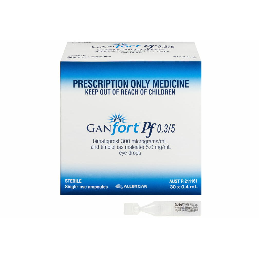 GANFORT PF Bimatoprost / Timolol Maleate 300mcg / 5mg per mL Ophthalmic ...